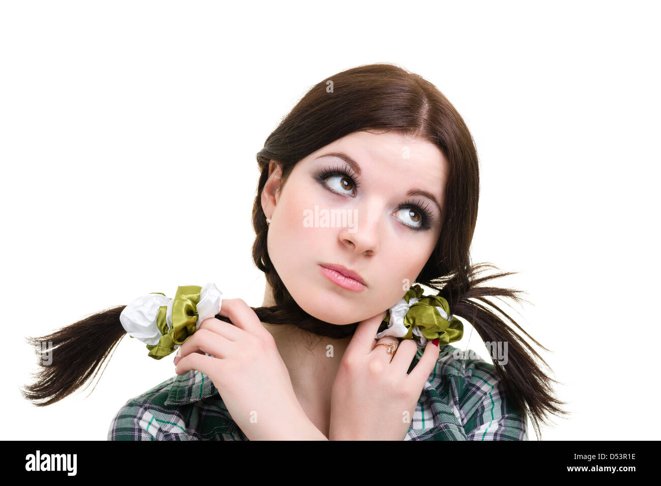 Anxious worried woman with upset expression Stock Photo - Alamy