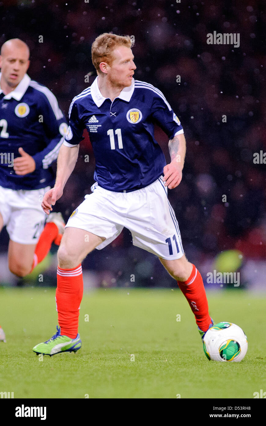 Chris Burke in action during the World Cup Group A game at Hampden Park ...