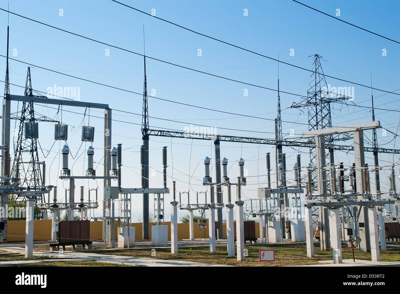 part of high-voltage substation with switches and disconnectors Stock ...