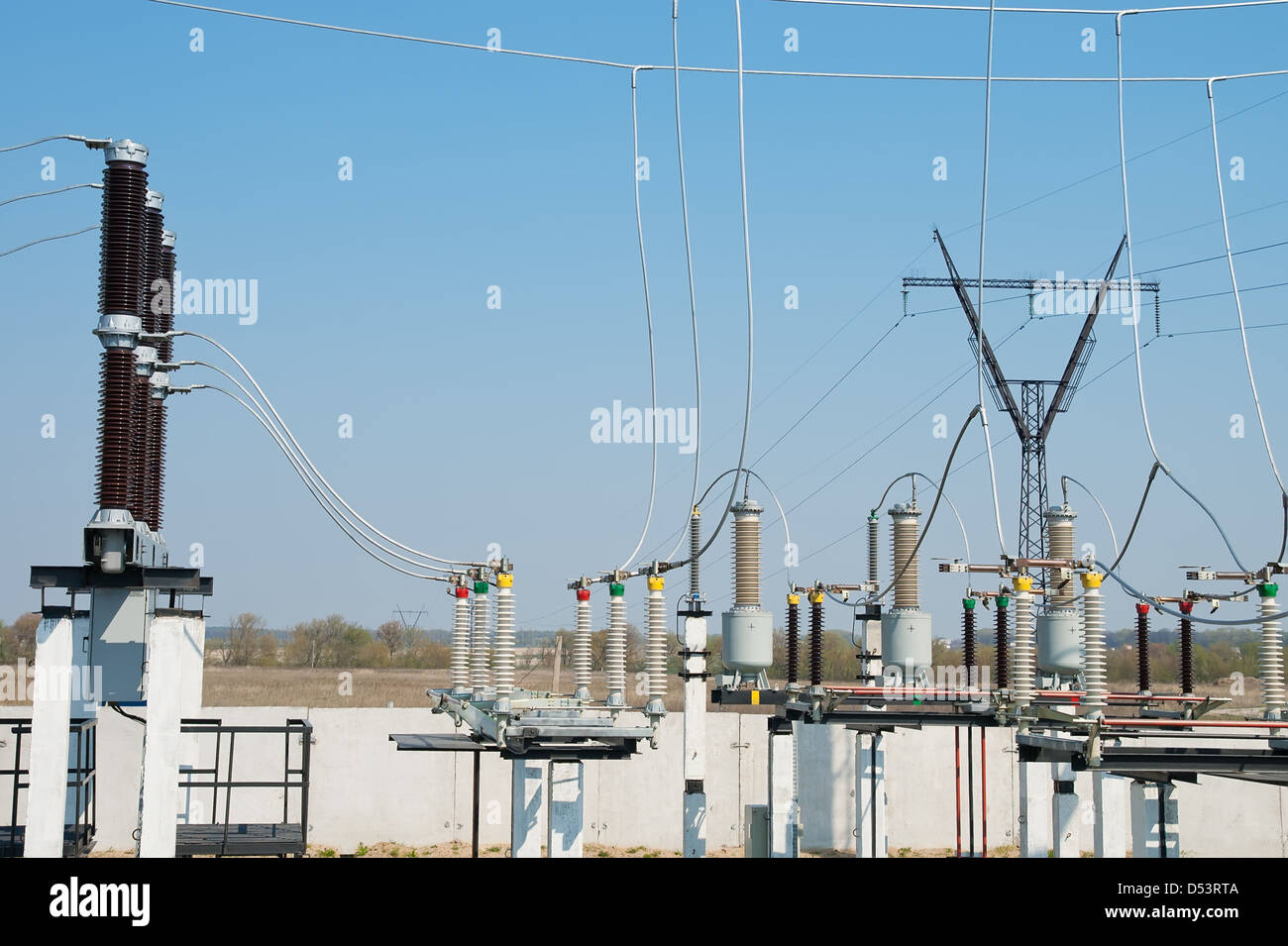 part of high-voltage substation with switches and disconnectors Stock ...
