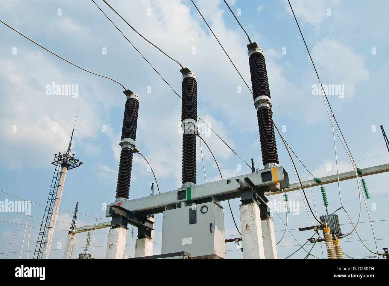 part of high-voltage substation with switches and disconnectors Stock ...