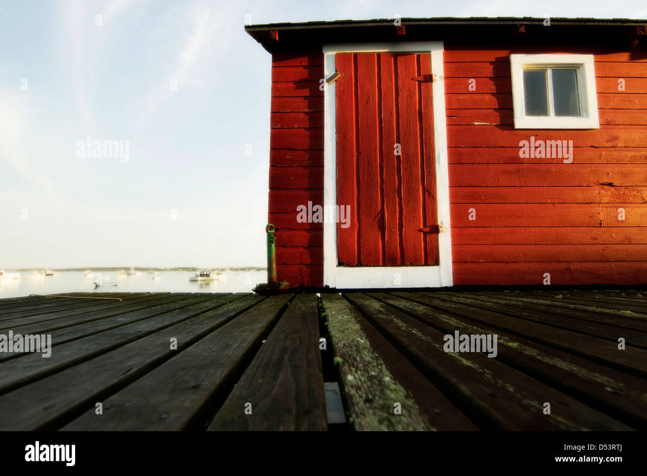 A red shack on a pier in Beals Island, Maine Stock Photo - Alamy
