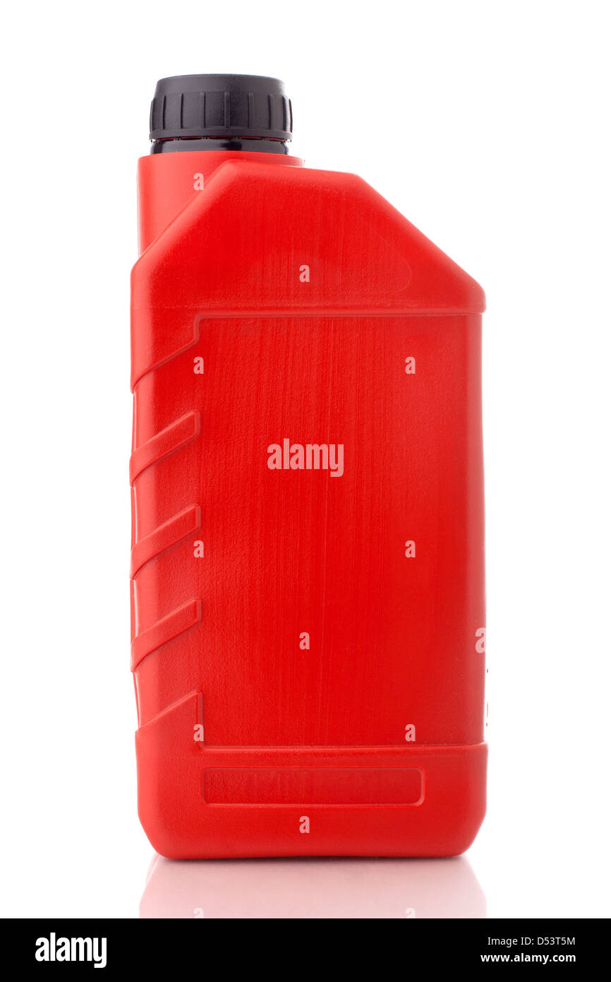 Red canister with machine oil Stock Photo - Alamy