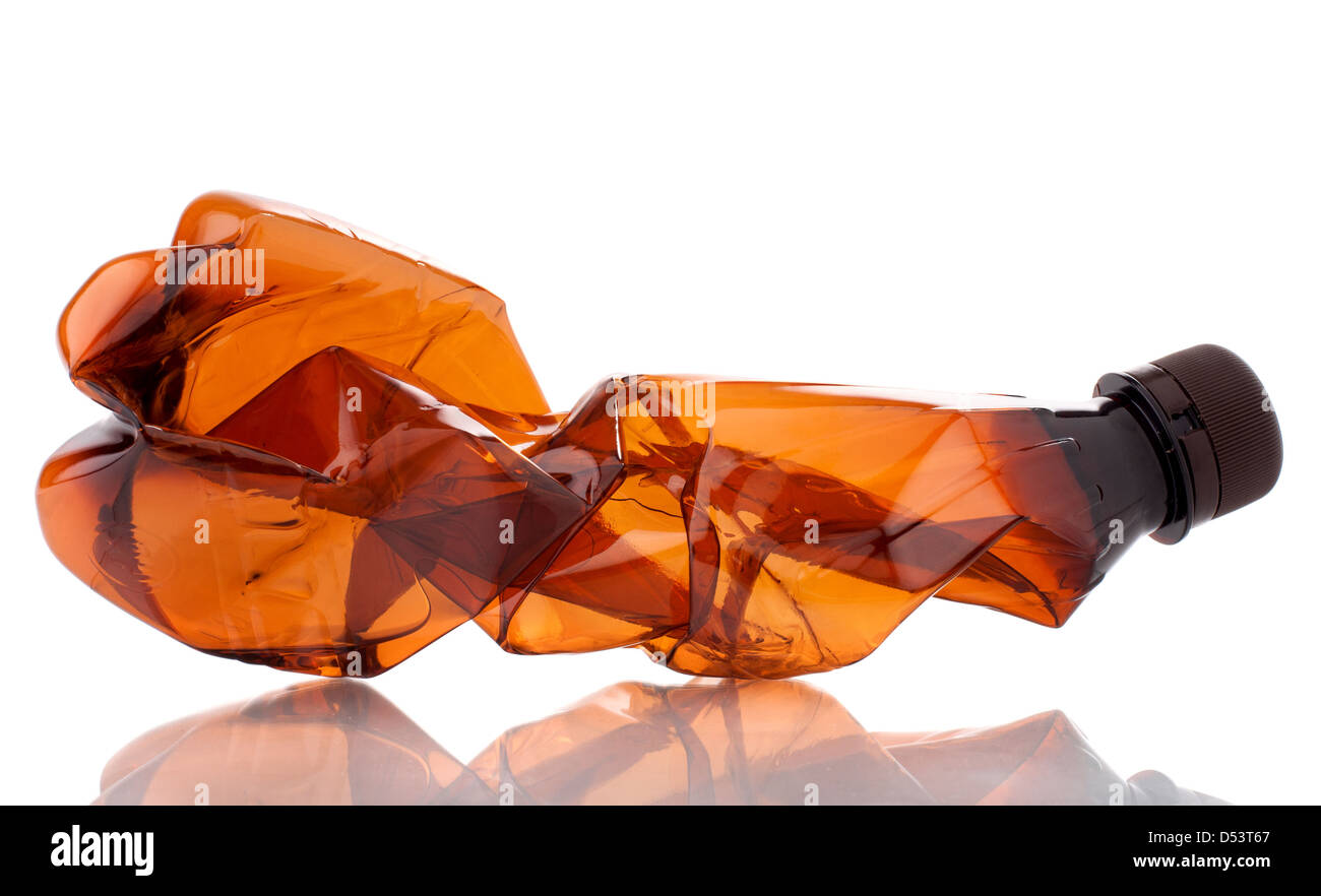 Smashed empty plastic bottle Stock Photo - Alamy