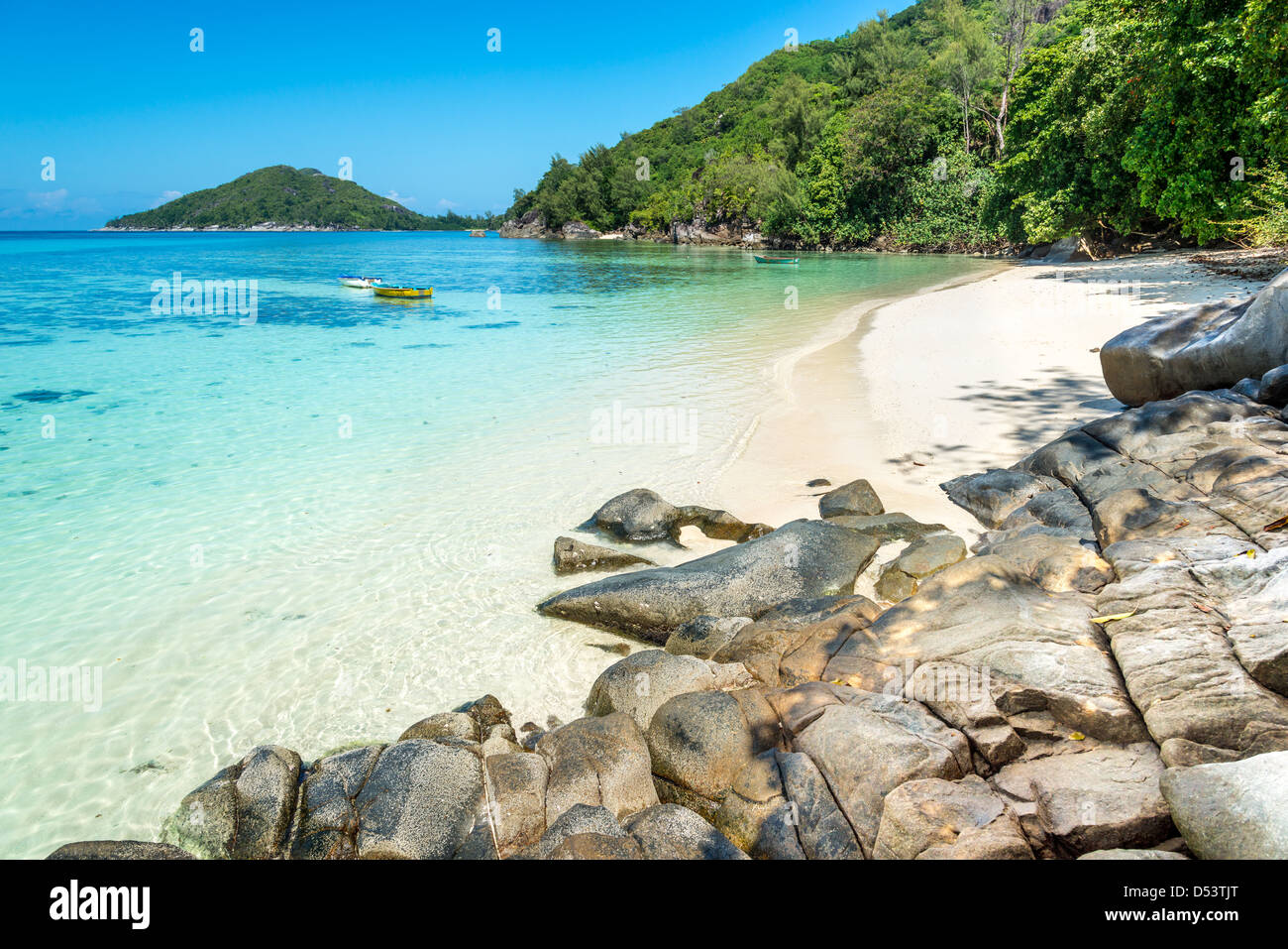 Port Launay beach on Mahe island, Seychelles Stock Photo - Alamy