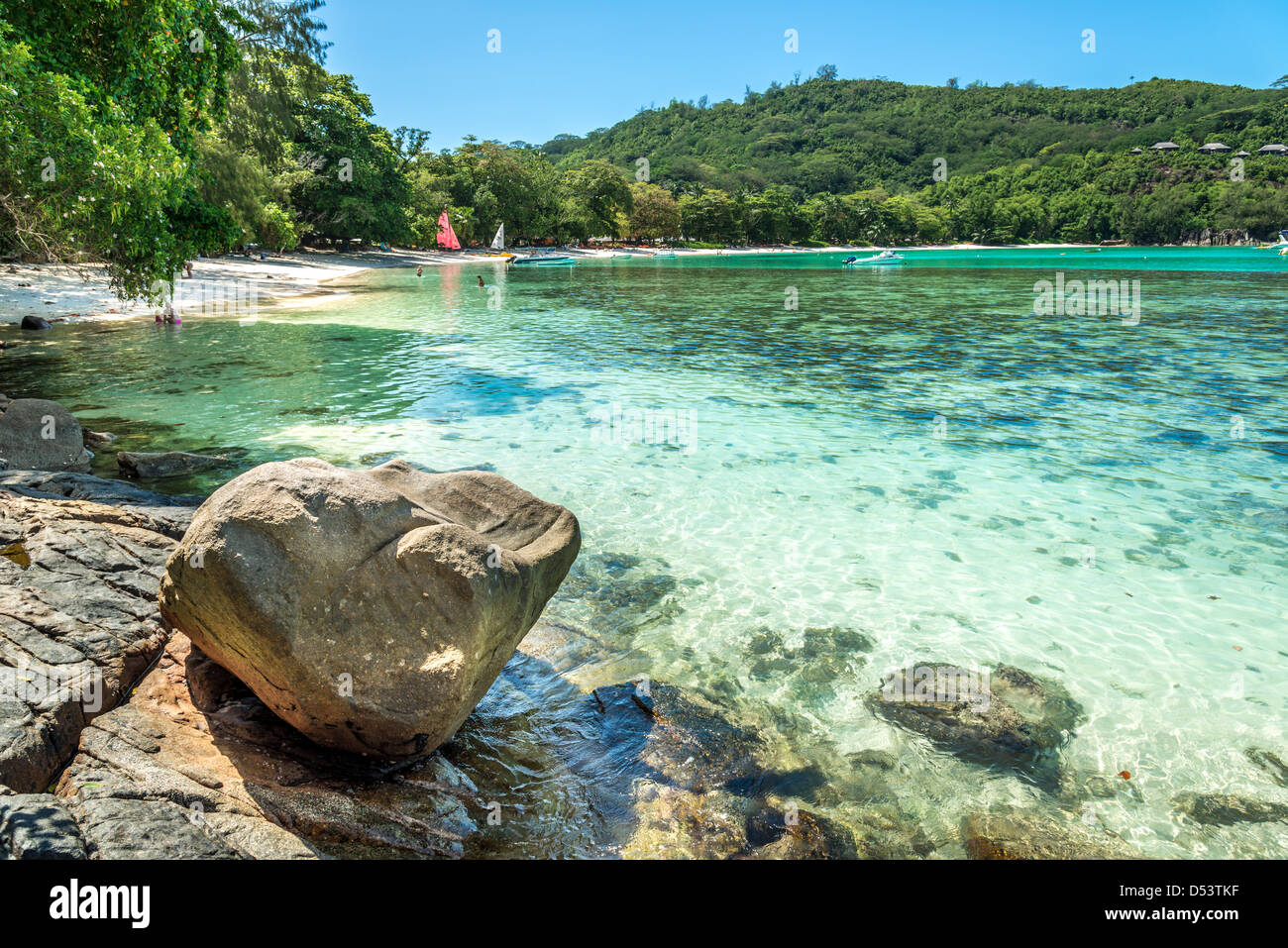 Port Launay beach on Mahe island, Seychelles Stock Photo - Alamy