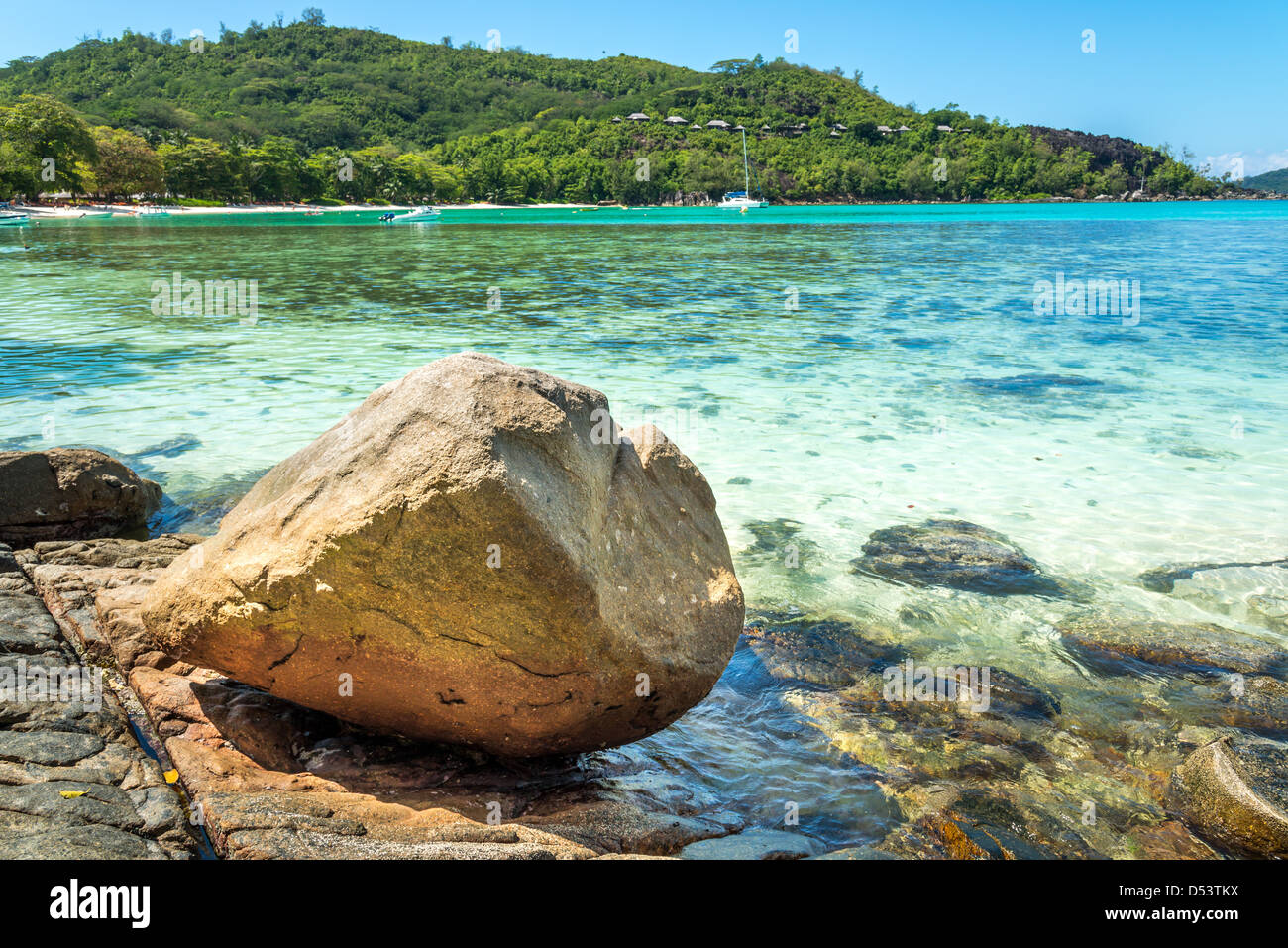 Port Launay beach on Mahe island, Seychelles Stock Photo - Alamy
