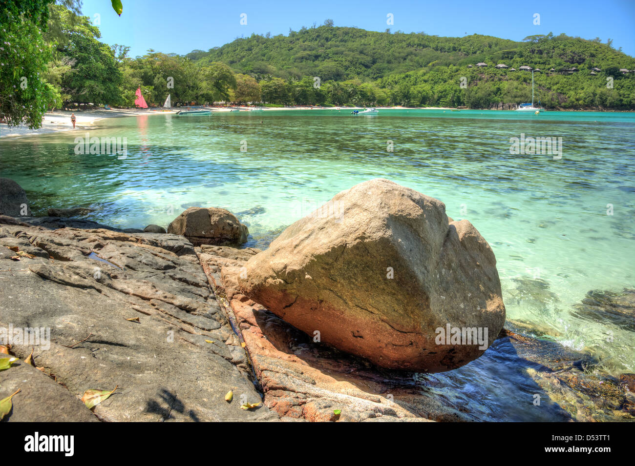 Port Launay beach on Mahe island, Seychelles Stock Photo - Alamy