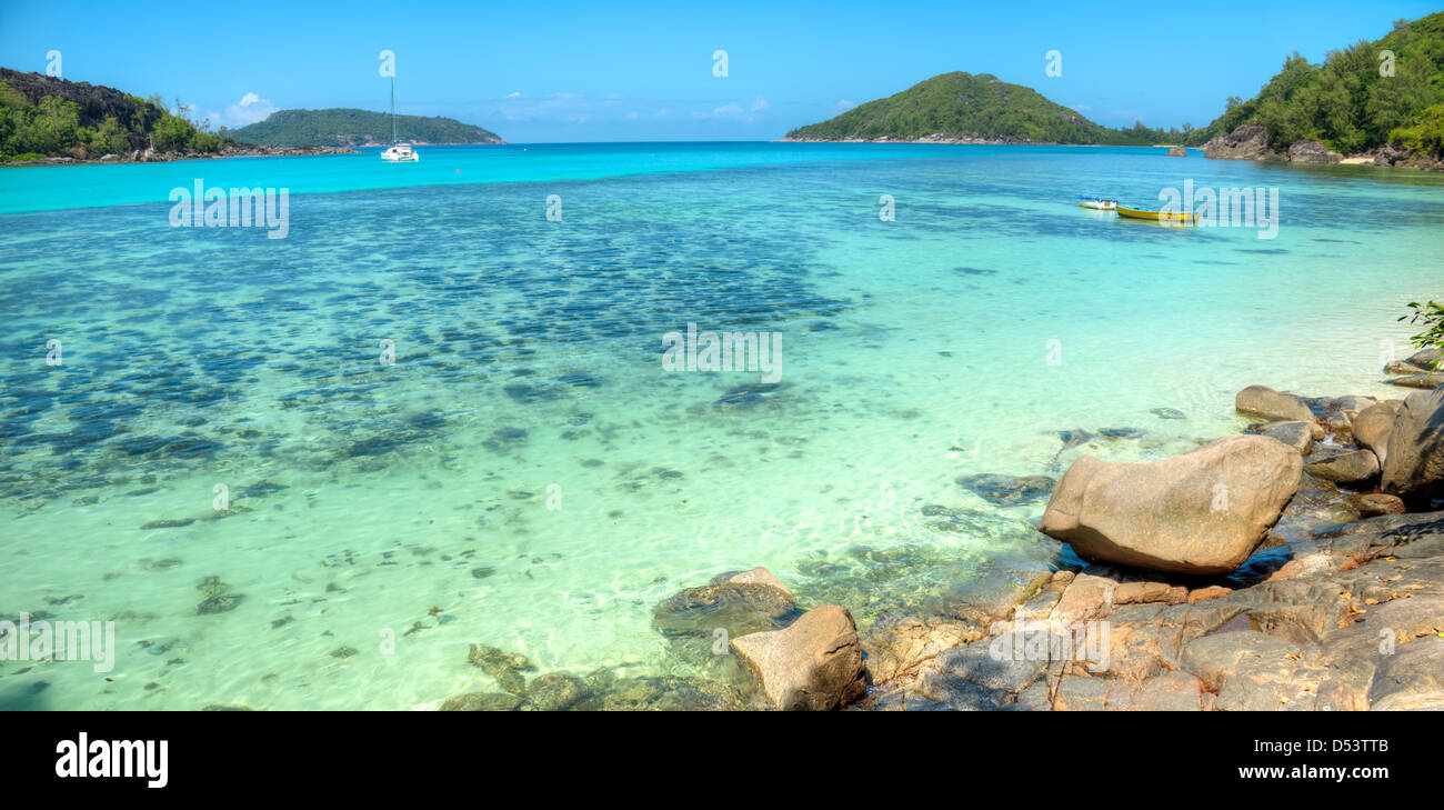 Port Launay beach on Mahe island, Seychelles Stock Photo - Alamy