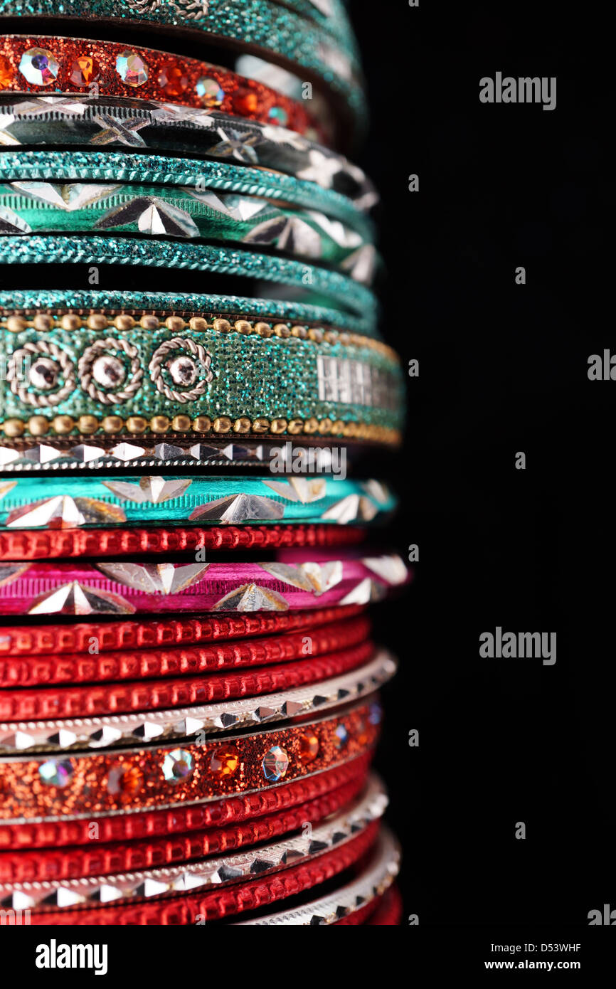 Colorful indian bracelets Stock Photo - Alamy