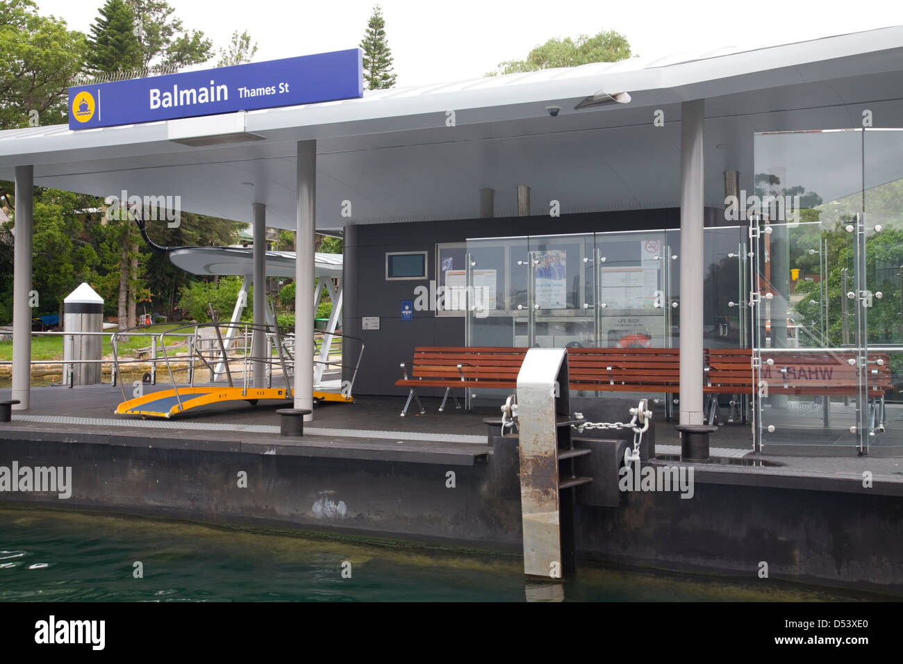 refurbished ferry wharf at balmain,sydney harbour,australia Stock Photo ...