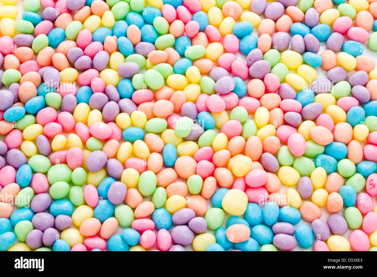 pastel color jelly beans for Easter Stock Photo - Alamy