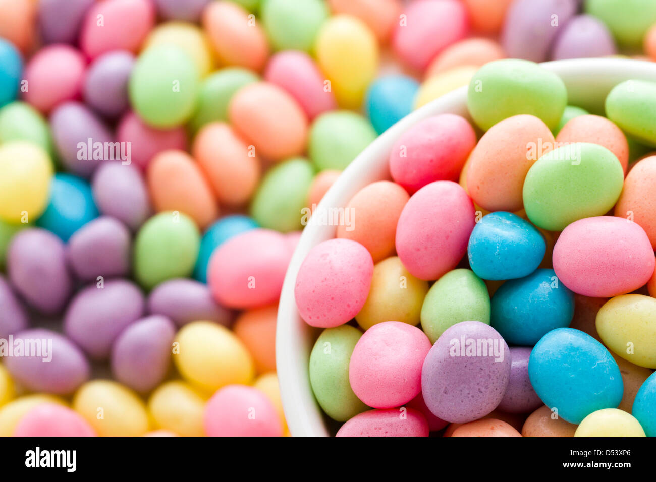 pastel color jelly beans for Easter Stock Photo - Alamy