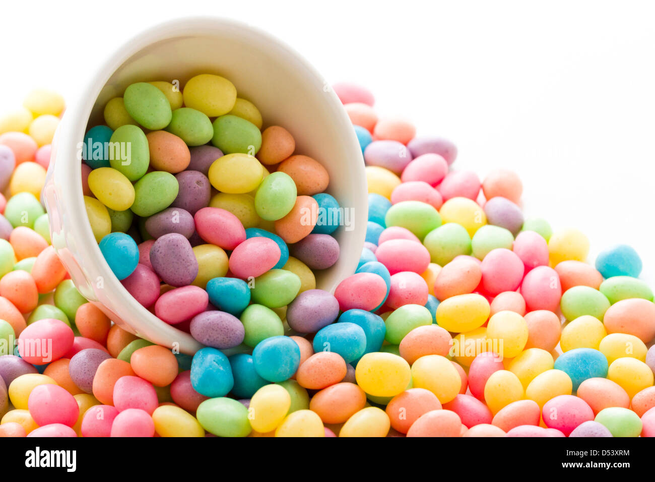 pastel color jelly beans for Easter Stock Photo - Alamy