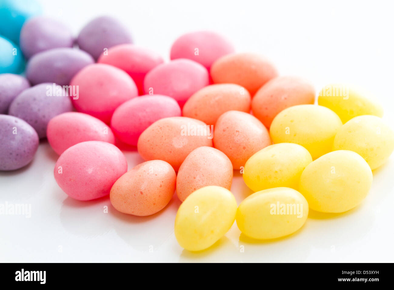 pastel color jelly beans for Easter Stock Photo - Alamy