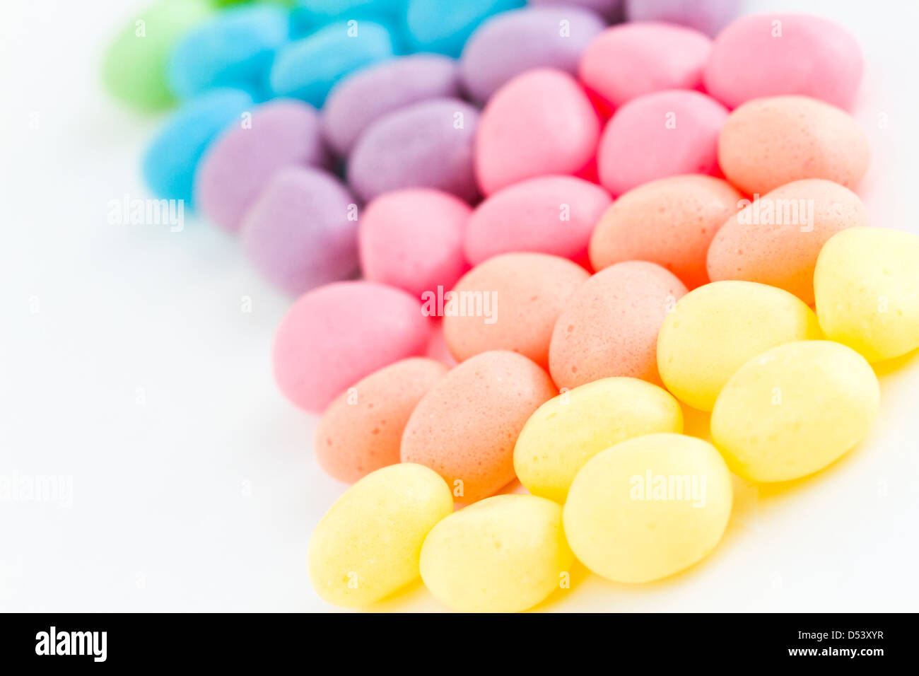 pastel color jelly beans for Easter Stock Photo - Alamy