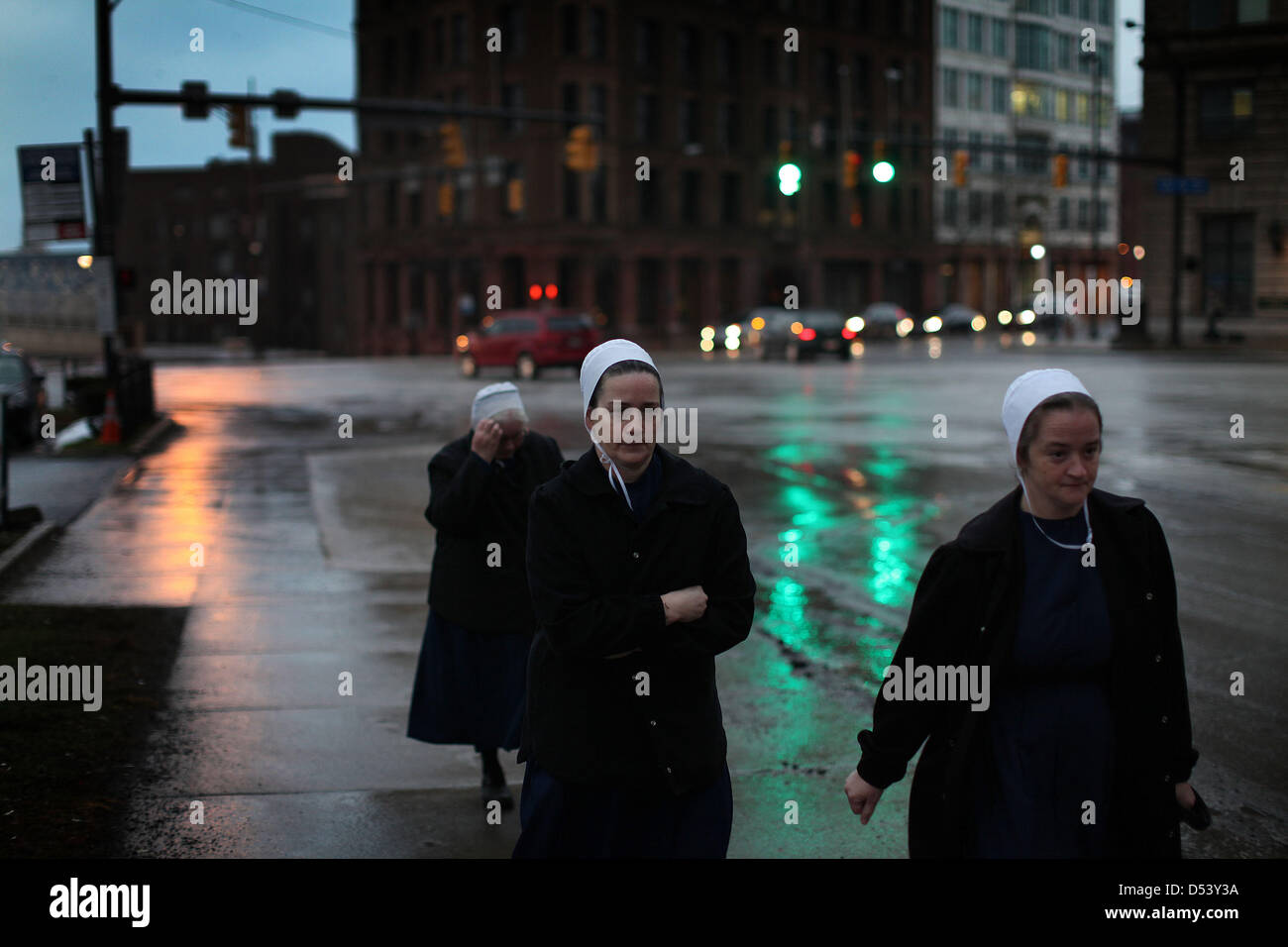 Dec. 5, 2012 - Cleveland, Ohio, U.S. - Amish arrive at the United ...