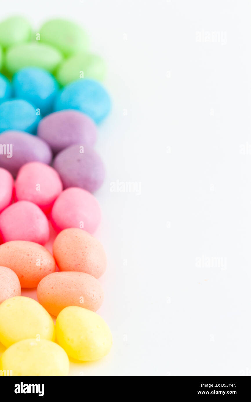 pastel color jelly beans for Easter Stock Photo - Alamy