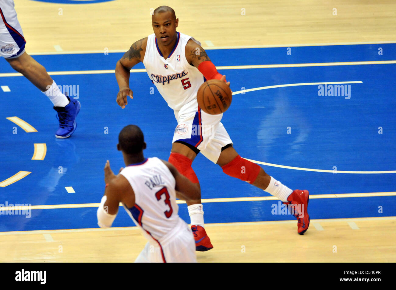 Los Angeles, USA. 23rd March, 2013. Clippers' Caron Butler #5 looks to ...