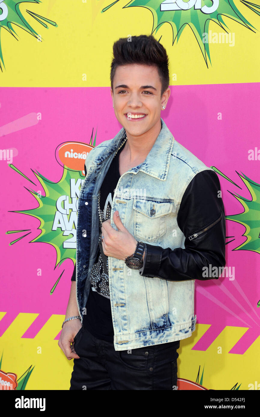 Los Angeles, USA. 23rd March 2013. Swiss singer Luca Haenni arrives at ...