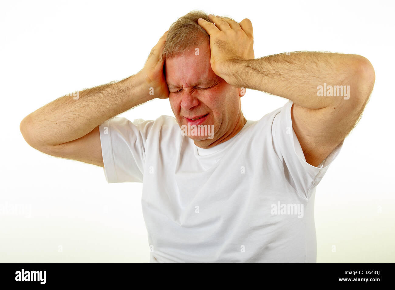 Frustrated man in white hi-res stock photography and images - Alamy