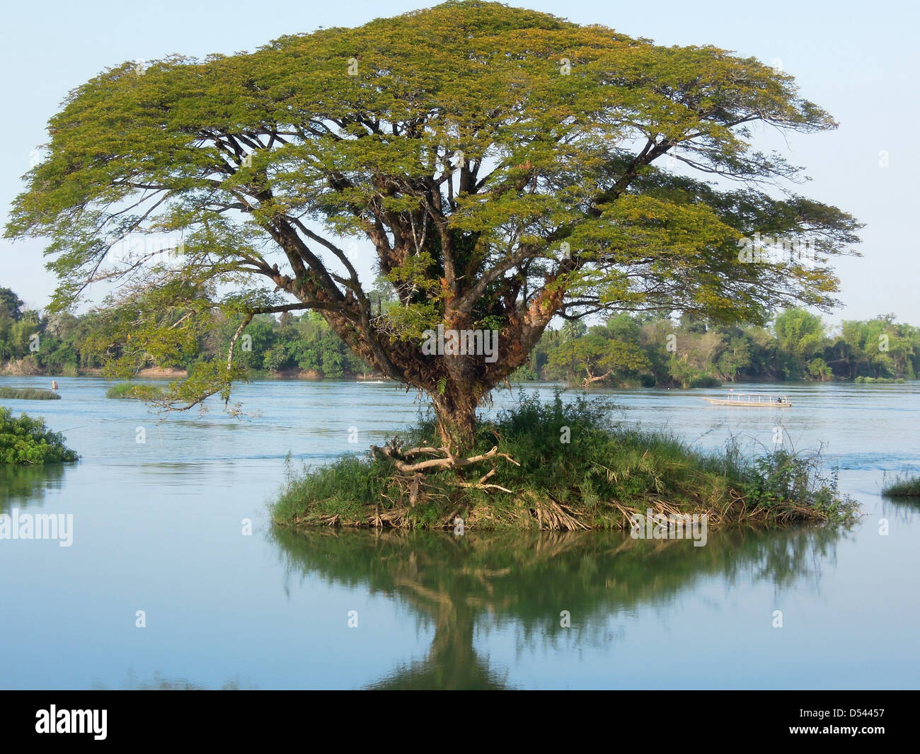 River Mekong landscape at Don Det island on Laos Stock Photo - Alamy