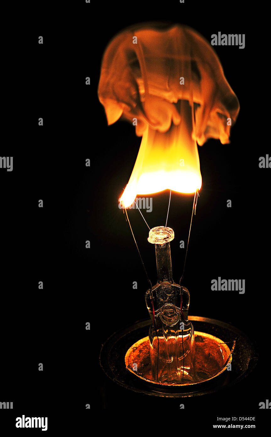 Broken light bulb explosion Stock Photo - Alamy