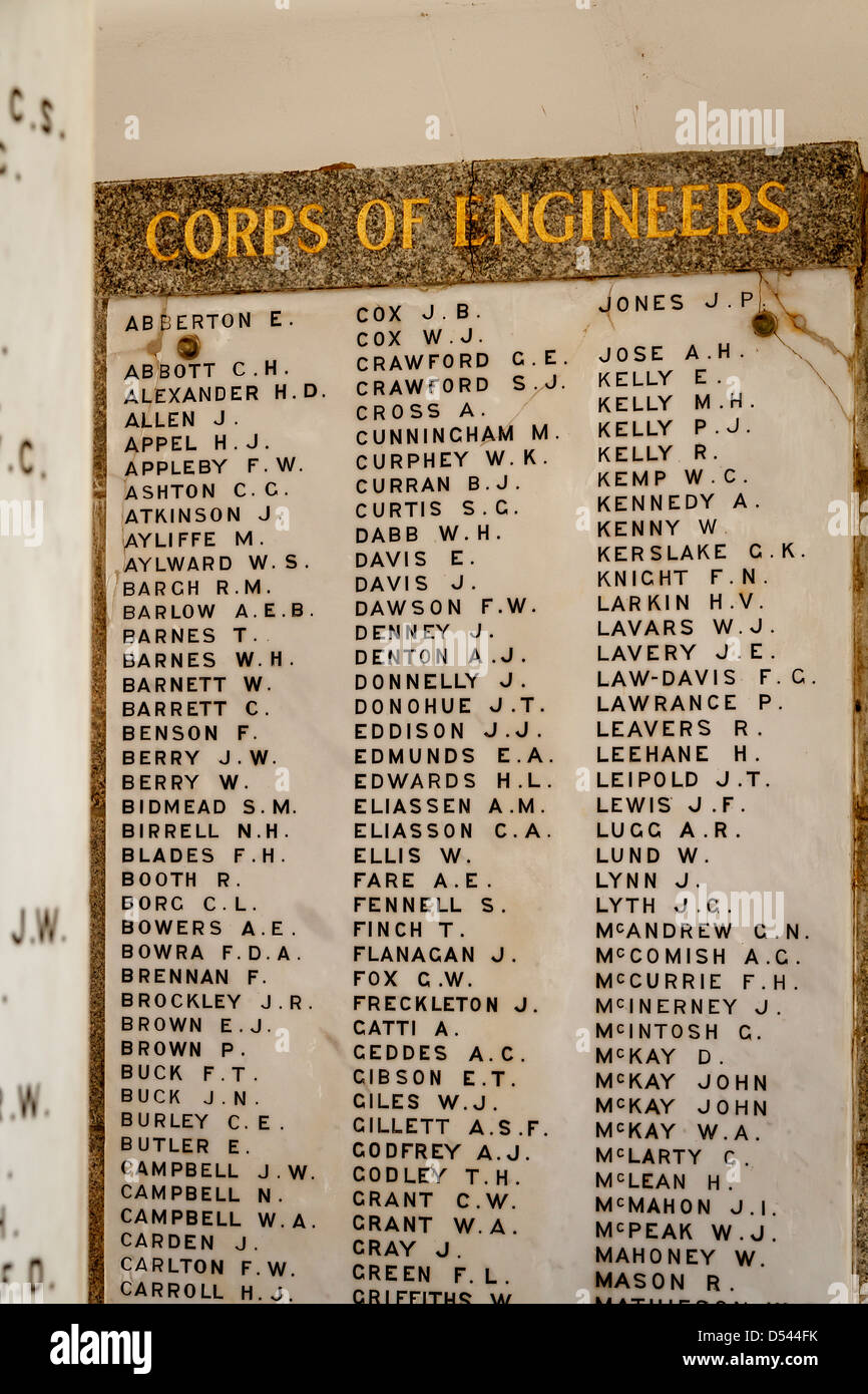 Names of the fallen at the War Memorial, Kings Park Stock Photo - Alamy