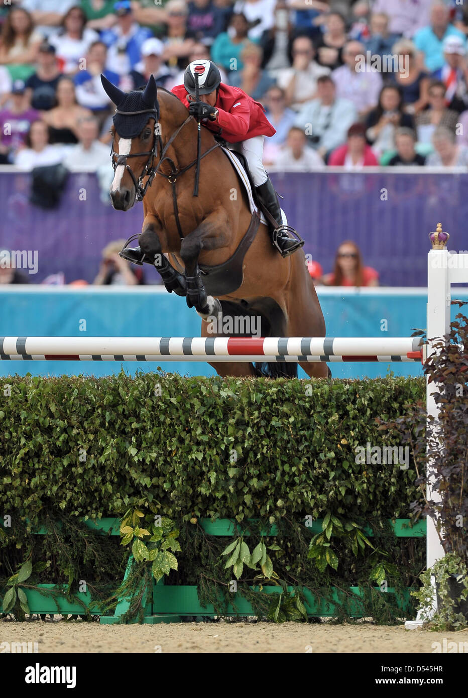 Marcus Ehning riding Plot Blue (GER, Germany). Team Showjumping Stock ...