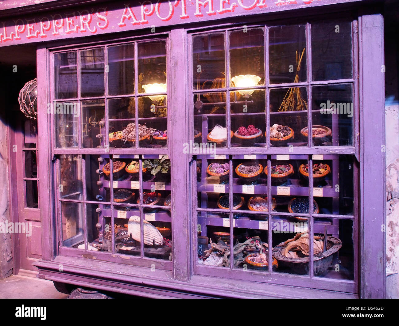 Diagon alley shop windows hi-res stock photography and images - Alamy