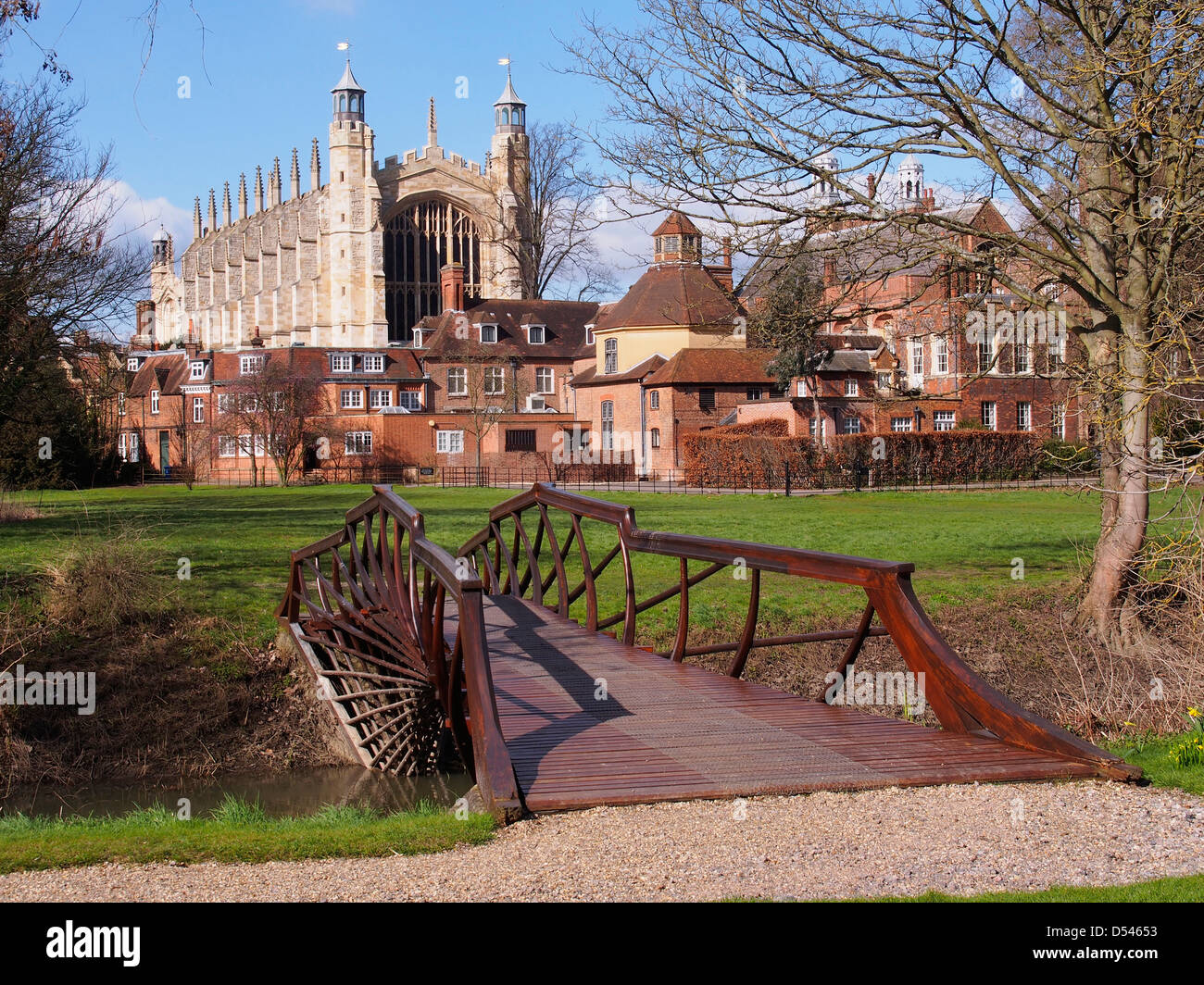 Eton college chapel rear view and surrounding buildings and grounds ...