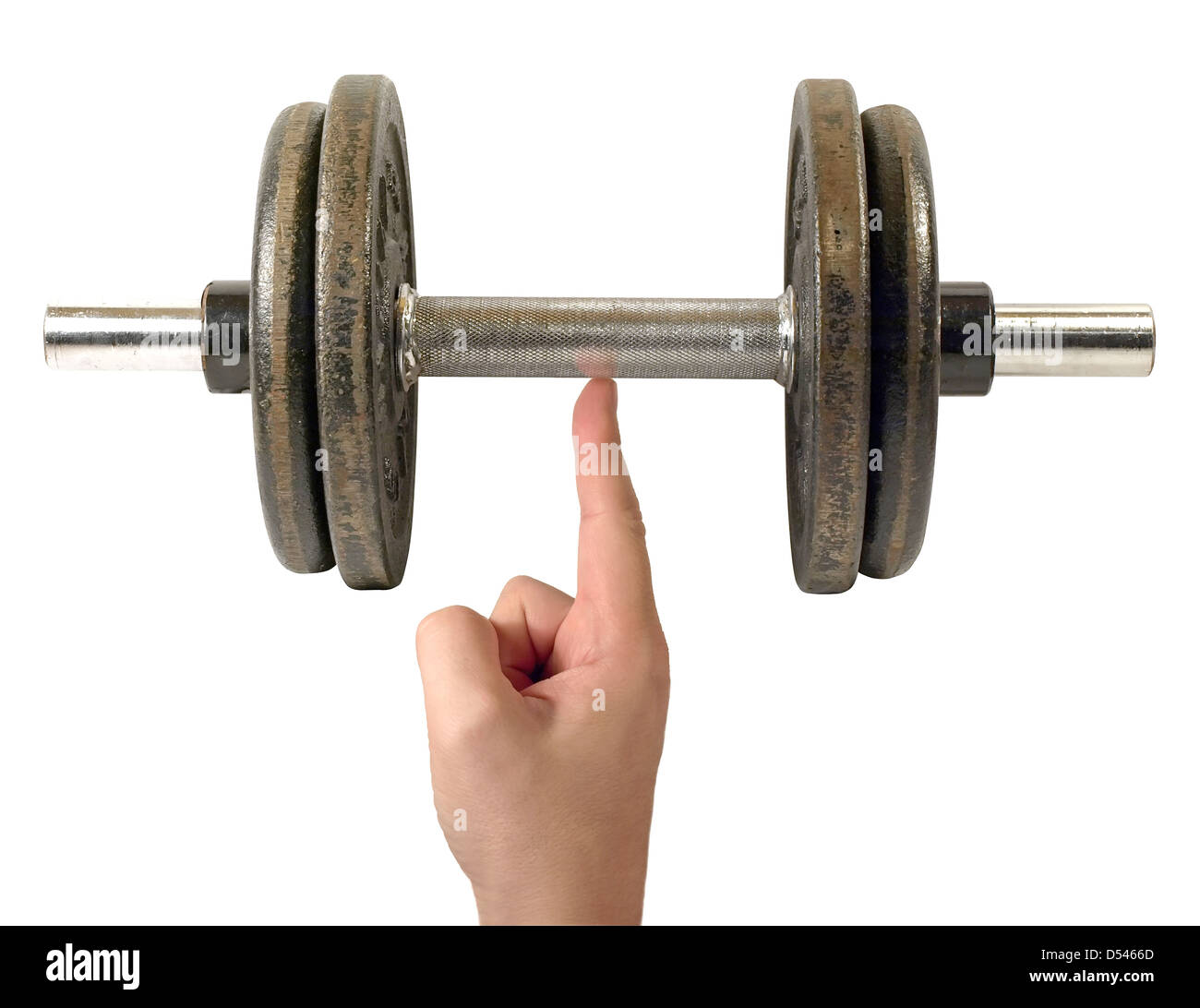 weight on single finger Stock Photo - Alamy
