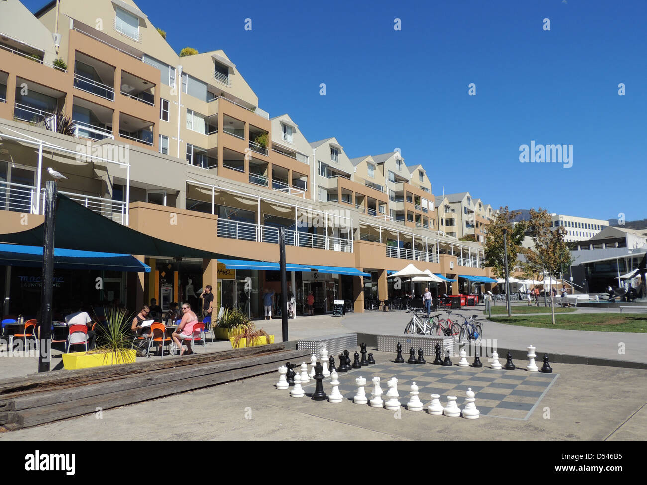 HOBART, Tasmania. Salamanca Square housing development behind the ...