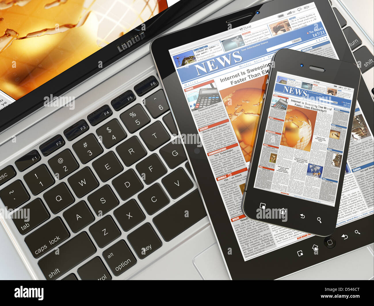 Newspaperlaptop hi-res stock photography and images - Alamy
