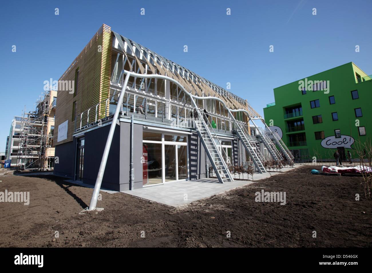A so-called 'Soft House' (L) is seen on the grounds of the ...