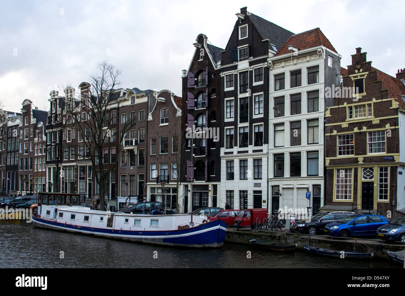 Typical amsterdam buildings on canals, canal-side houses, house on ...