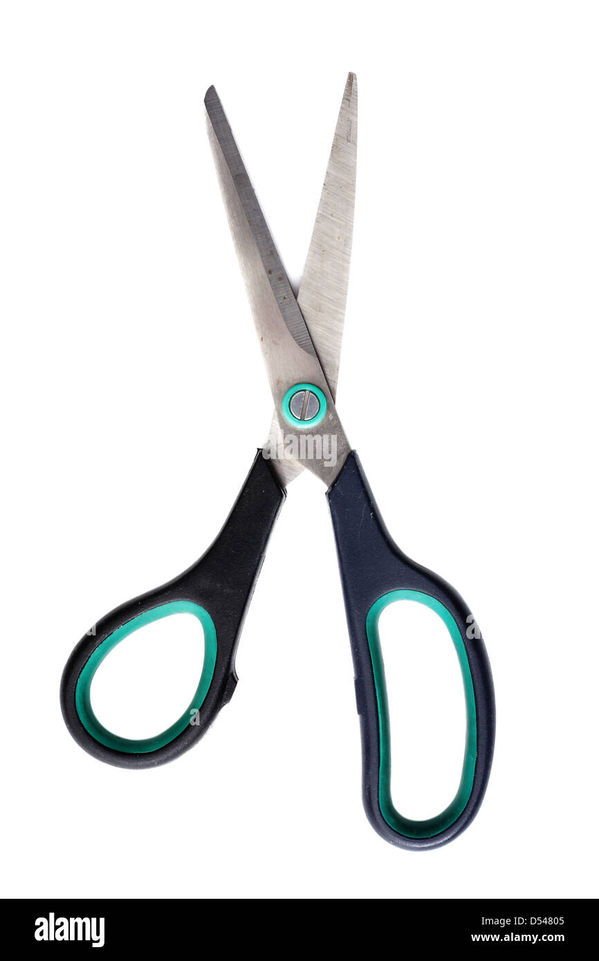 big scissors on a white background, studio isolated Stock Photo - Alamy