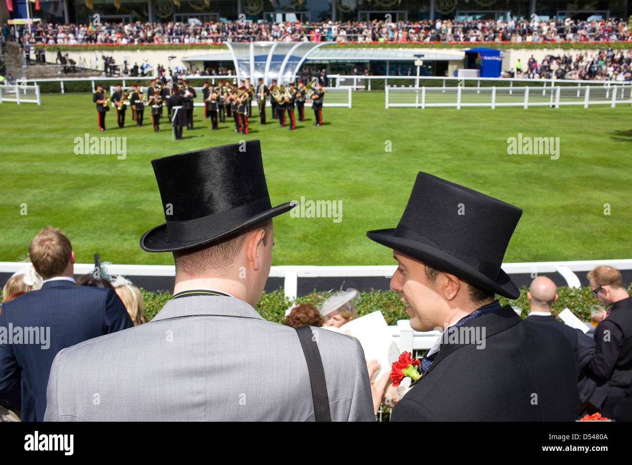 Two men wearing black top hats Stock Photo - Alamy