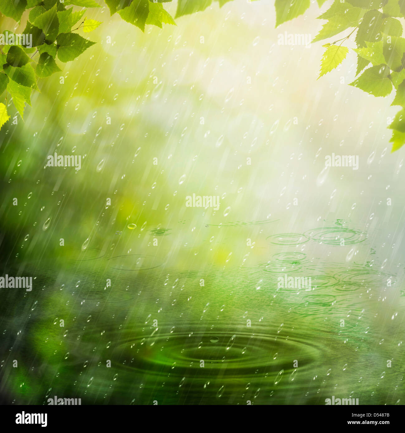 Summer rain. Abstract natural backgrounds Stock Photo - Alamy
