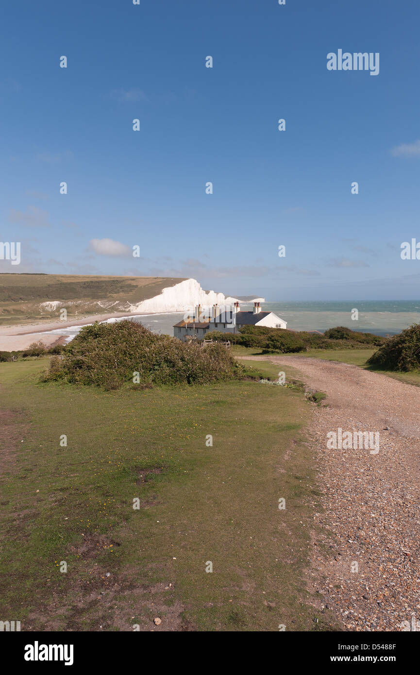 Seven Sisters natural chalk cliffs iconic used to represent white cliff ...