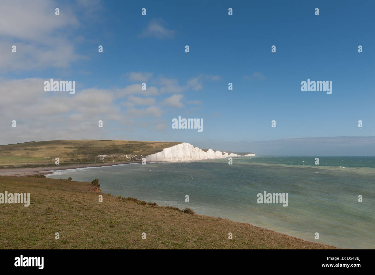 Seven Sisters natural chalk cliffs iconic used to represent white cliff ...