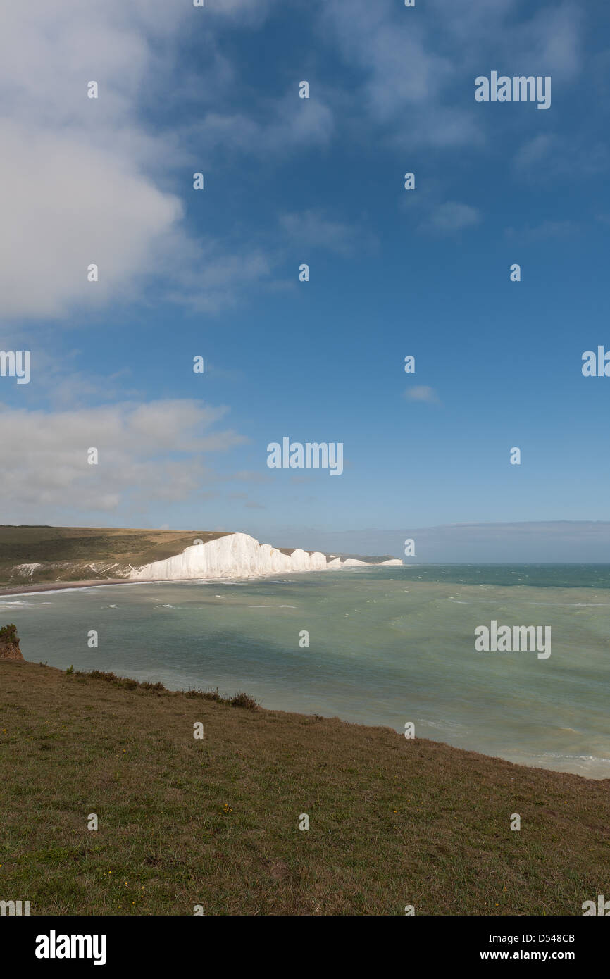 Seven Sisters natural chalk cliffs iconic used to represent white cliff ...