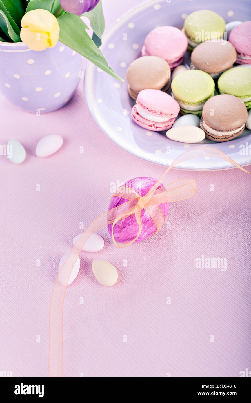 the easter installation with macarons Stock Photo - Alamy