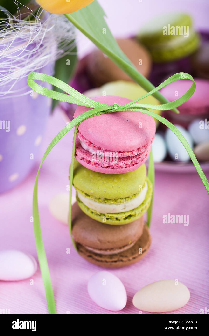 the easter installation with macarons Stock Photo - Alamy
