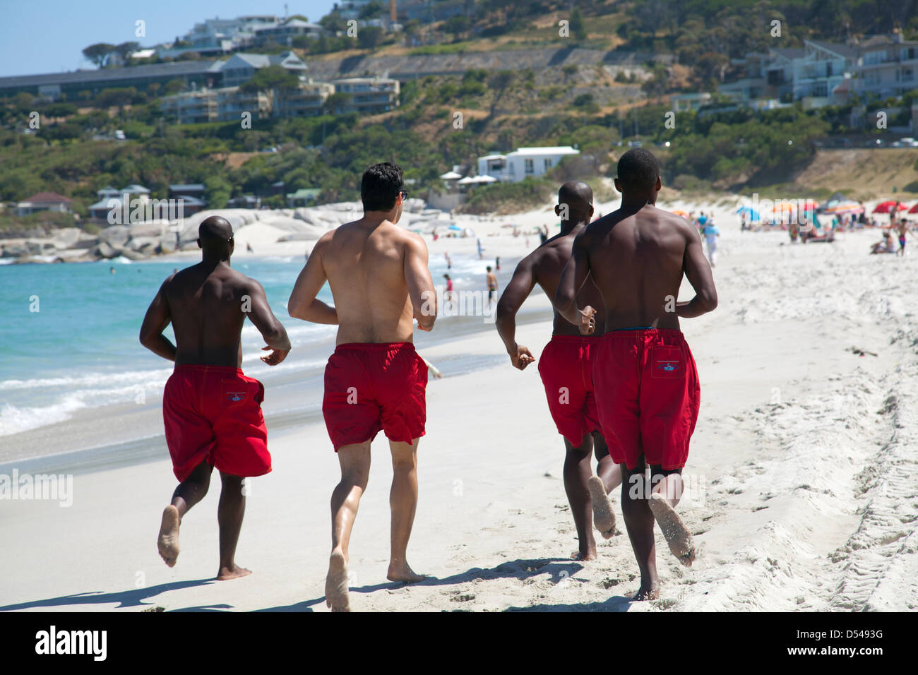 Lifeguards Exercise on Camps Bay Beach in Cape Town - South Africa ...