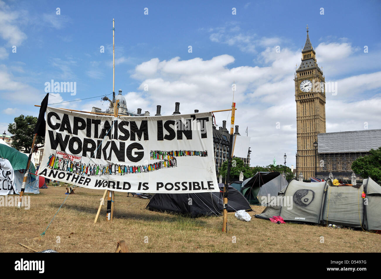 Anti capitalist protesters' camp outside the Parliament House ...
