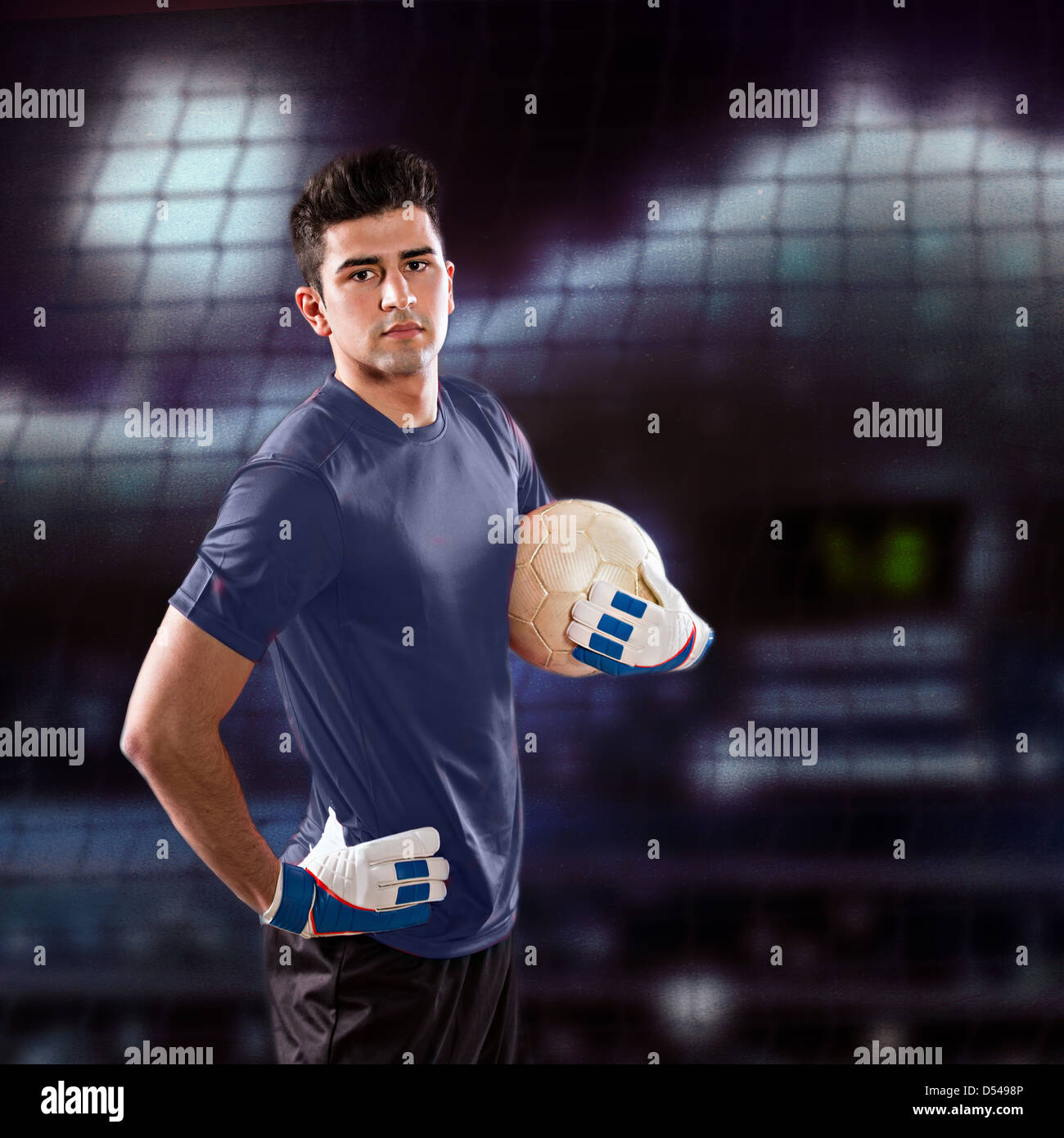 soccer or football goalkeeper on the field Stock Photo - Alamy