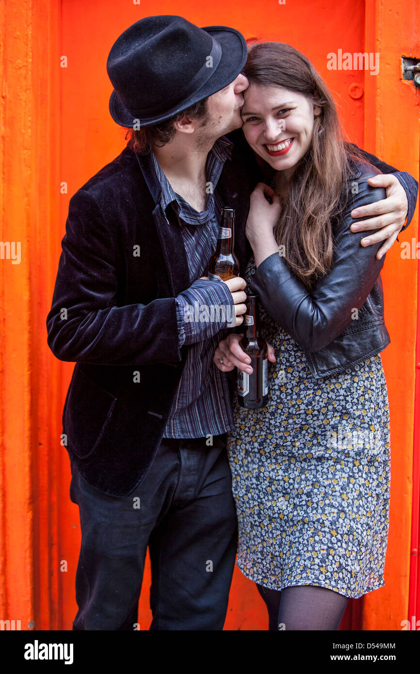 Portrait of a young couple happily in love, London, England, UK Stock ...