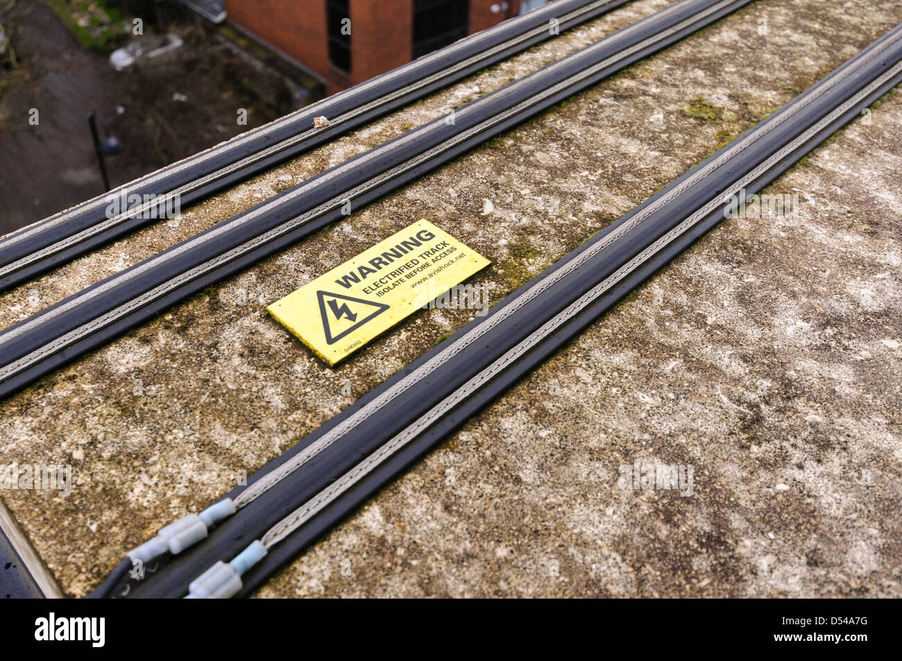 Electrified anti-bird strips, to prevent pigeons landing on a building ...