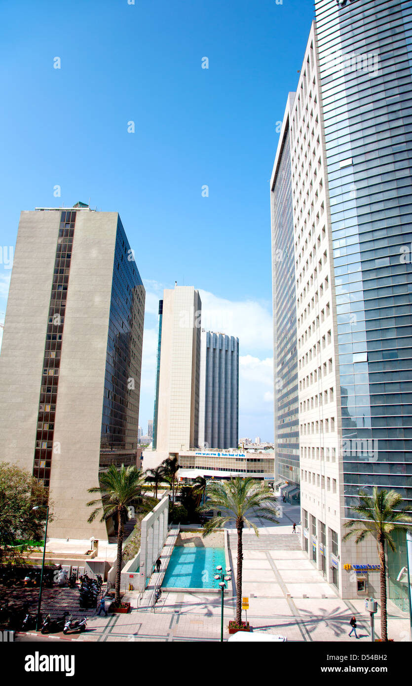 Modern architecture in city centre showing the Harel Insurance building ...